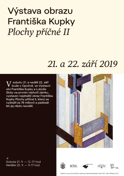 Výstava obrazu Plochy příčné II Františka Kupky na Opočně - ÚPS Sychrov